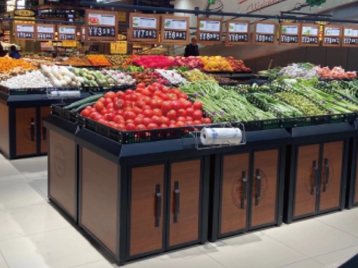 Wood & Metal Fruit and Vegetable Display Stand