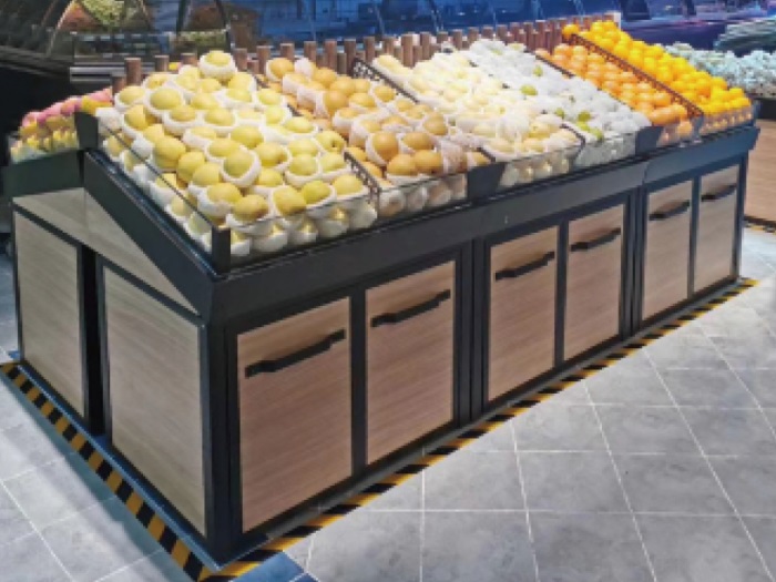 Wood & Metal Fruit and Vegetable Display Stand